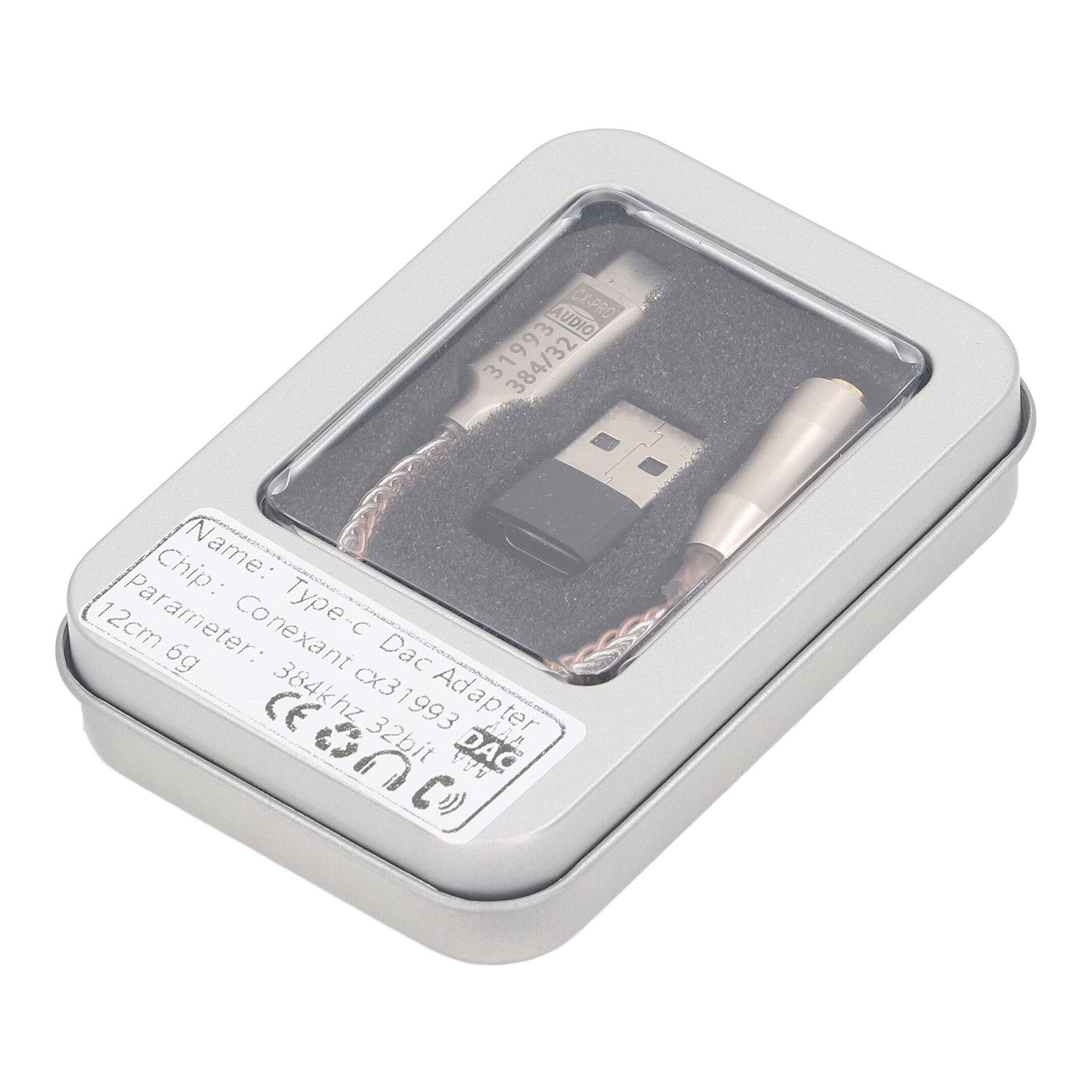 USB -3,5 -мм кабель DAC Отличный звуковой декодирование стабильный тип трансмиссии от C до 3,5 мм адаптер