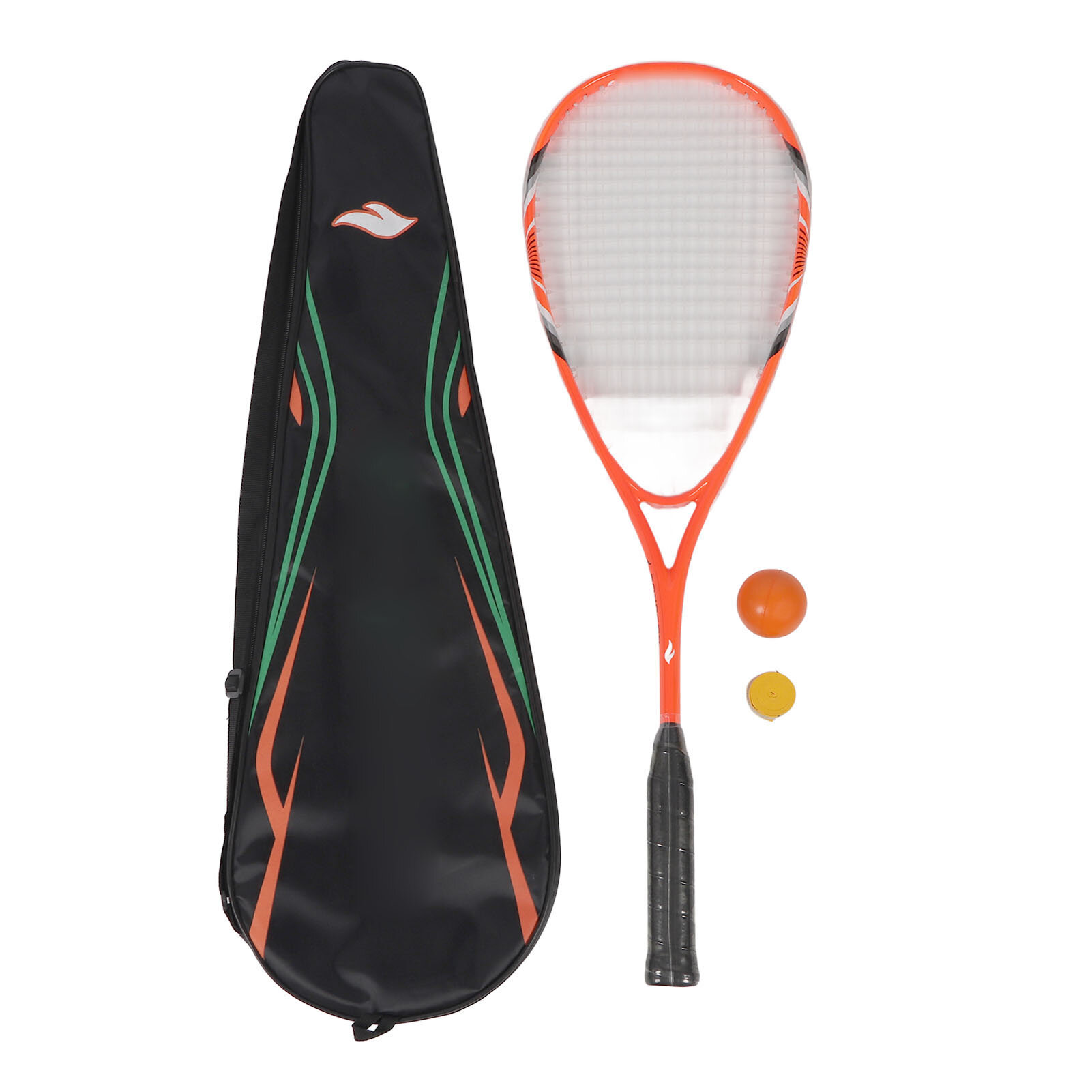 Ракетка для сквоша из углеродного алюминиевого сплава, интегрированная, легкая, спортивная, для начинающих, для спортзала, школы, детской площадки, оранжевая.