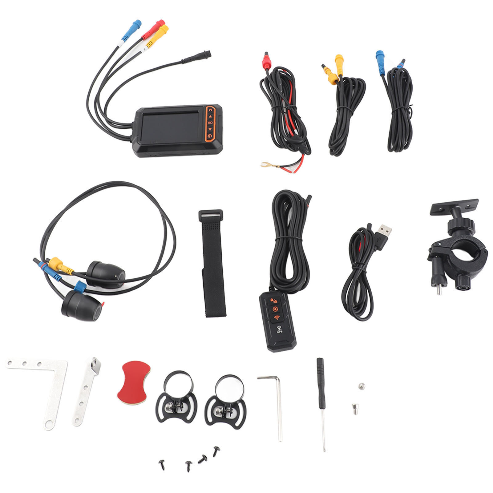 Видеорегистратор для мотоцикла с двумя объективами спереди и сзади, разрешением 1080p, 3-дюймовым IPS-экраном, степенью защиты IP67, для мотоспорта.