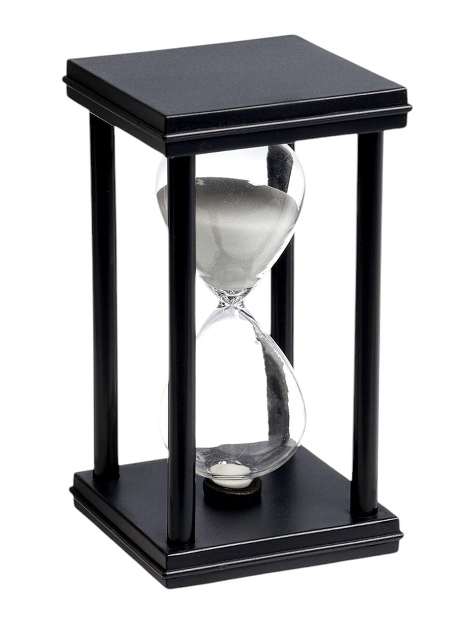 Песочные часы, на 30 минут, 8.8×14.5 см, пластиковые, чёрные