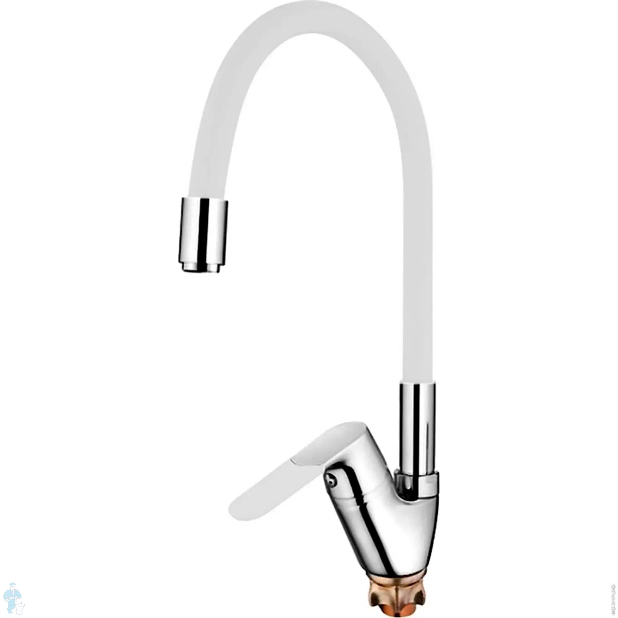 Смеситель для кухни Ledeme H53 L4153, рычажное управление, гибкий излив, белый