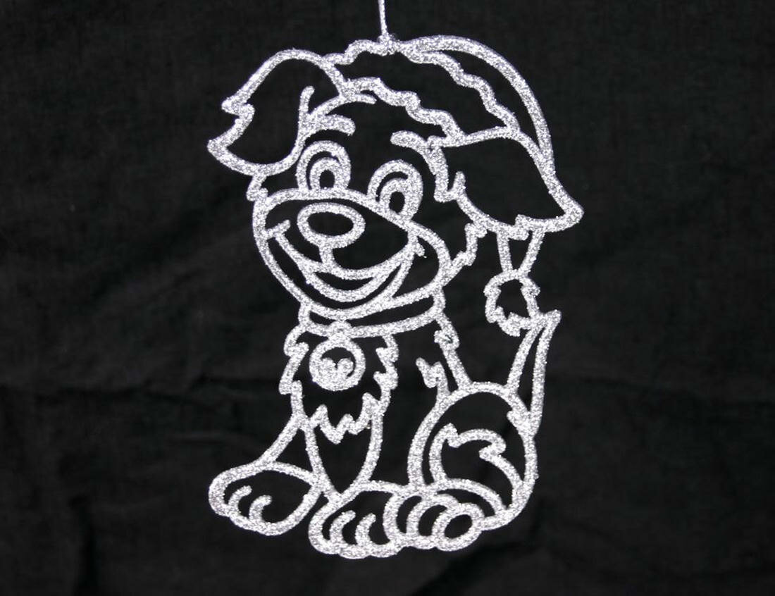 Елочное украшение серебряный, 12х10 см, Морозко