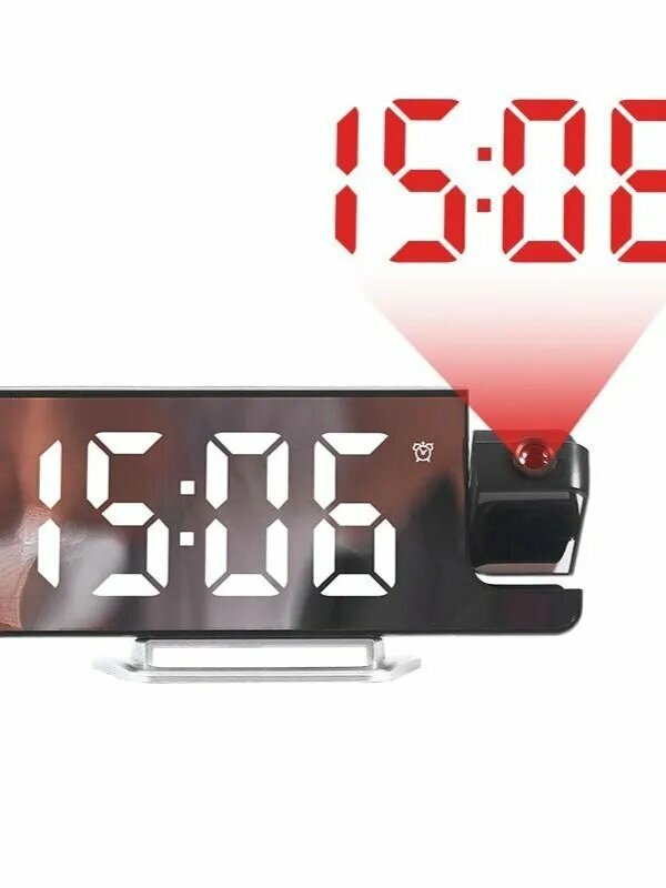 Часы электронные настольные, проекционные, с будильником, радио и термометром, с подсветкой