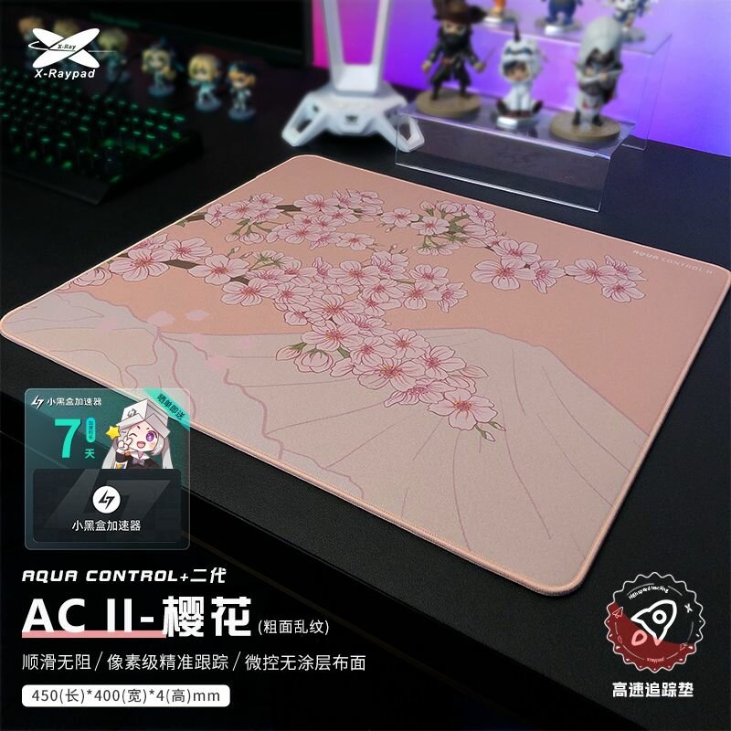 X-raypad Игровой коврик для мыши, L, розовый, белый