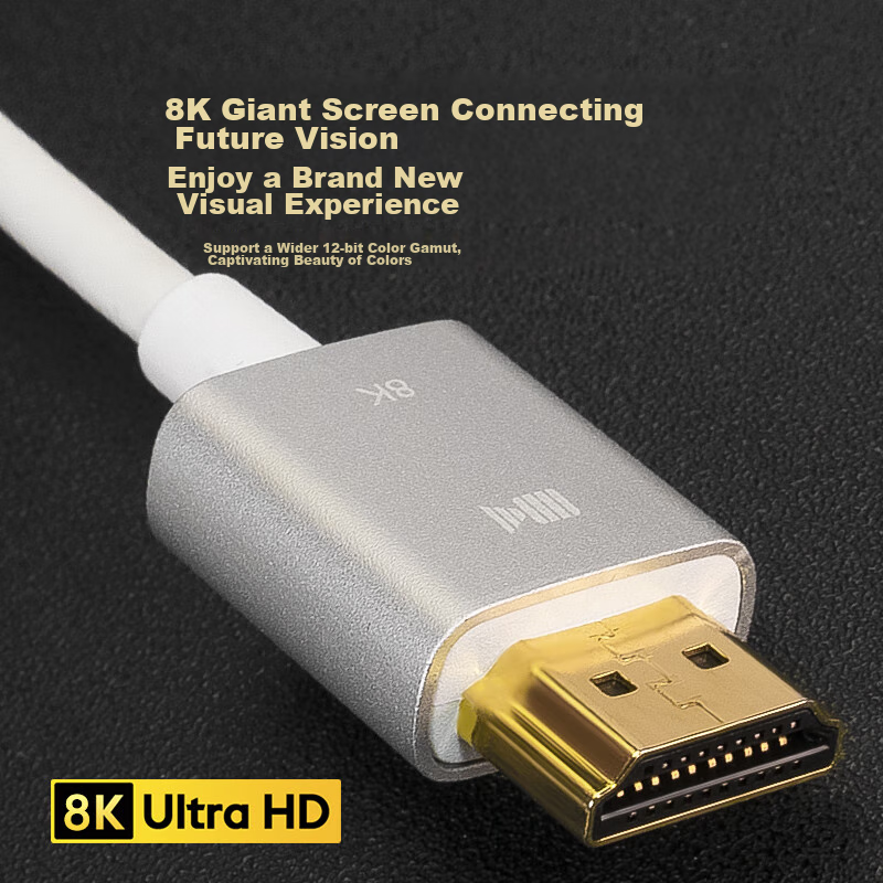 Kaiboer HDMI 2.1 Кабель 8K60Гц 4K120Гц 1 метр для ПК ТВ Проектора Монитора Длина：1 метрМодель：Apple White 2.1 Версия