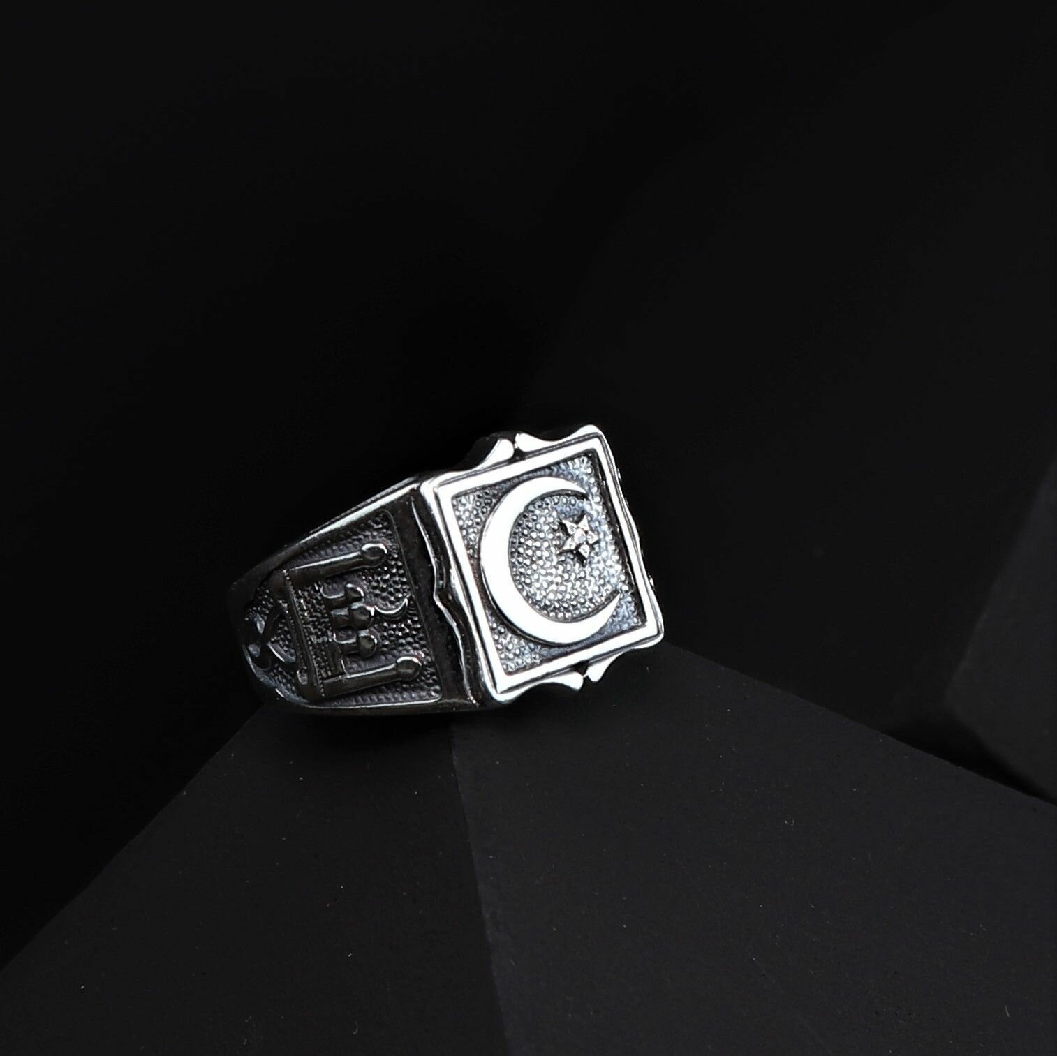 Печатка, серебро, 925 проба, оксидирование