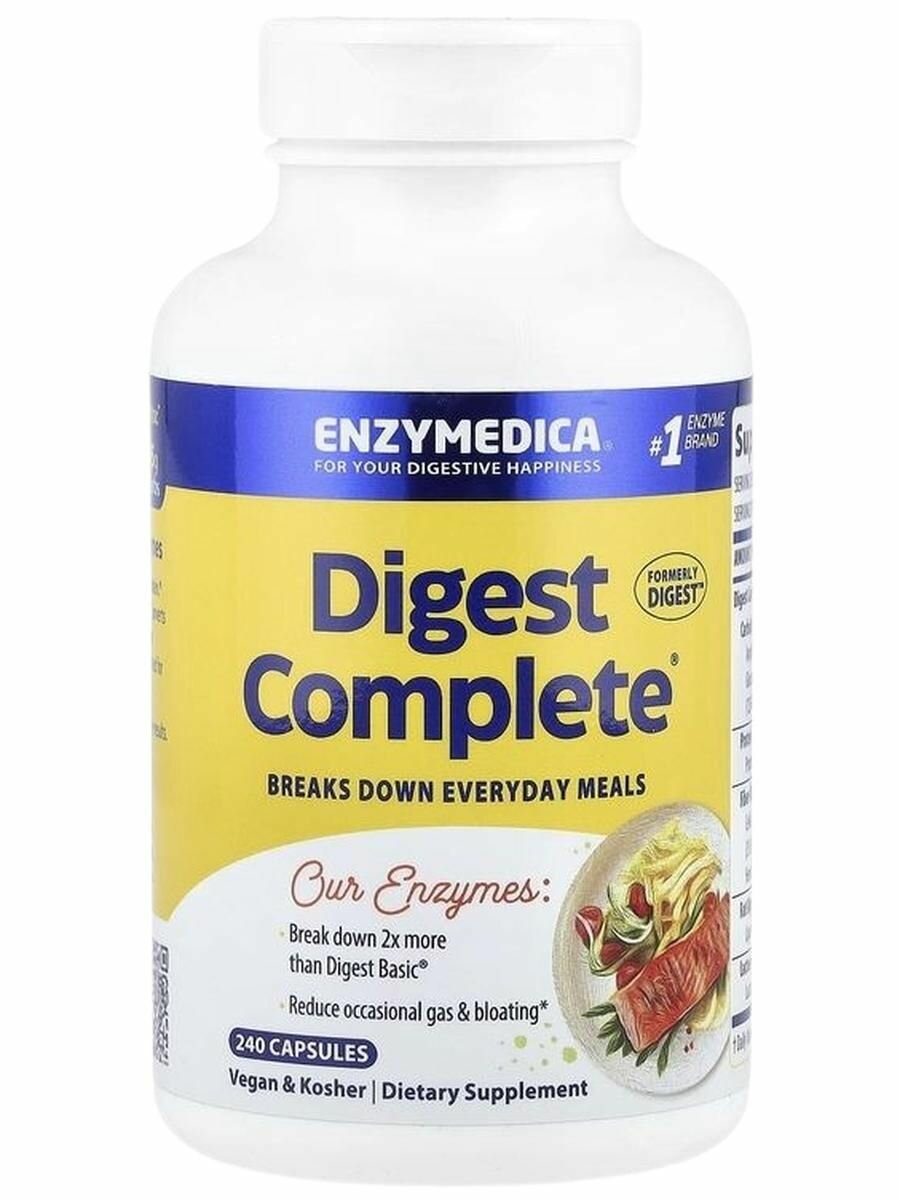 Enzymedica, Digest Complete, пищеварительные ферменты, 240 капсул