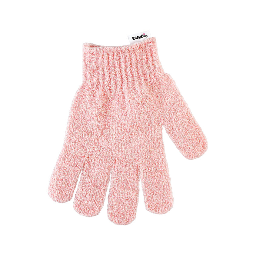 Мочалка-перчатка для тела EASYBEE SPA DAY отшелушивающая розовая