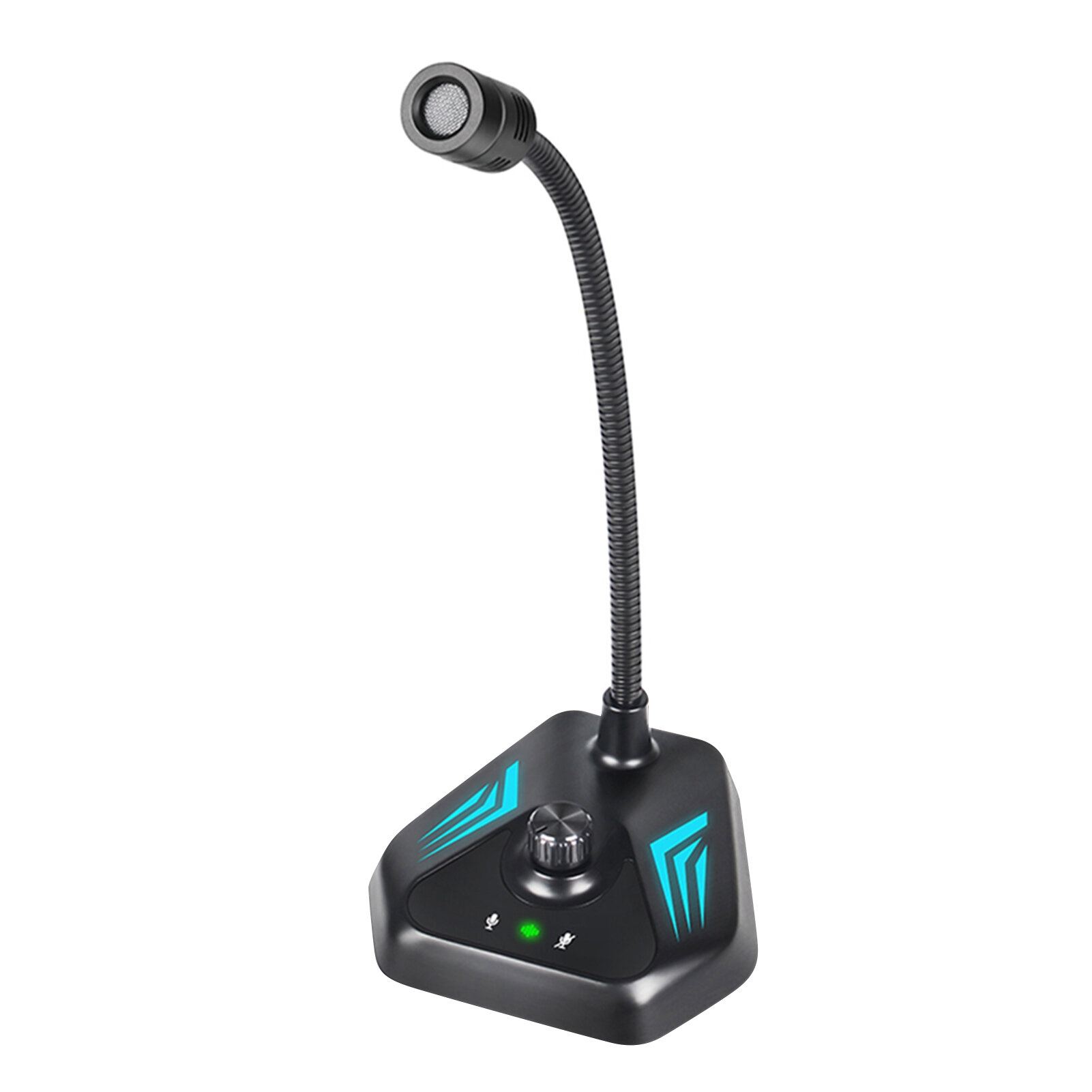 USB Microphone с регулируемым валом гибким горлом конденсаторный микрофон электрический конденсаторный Mic RGB настольный микрофон чувствительный тач-контроль, материал ABS, питание USB (5VDC), ядеро Mic Back pole 9745, направленность унидирекционная,