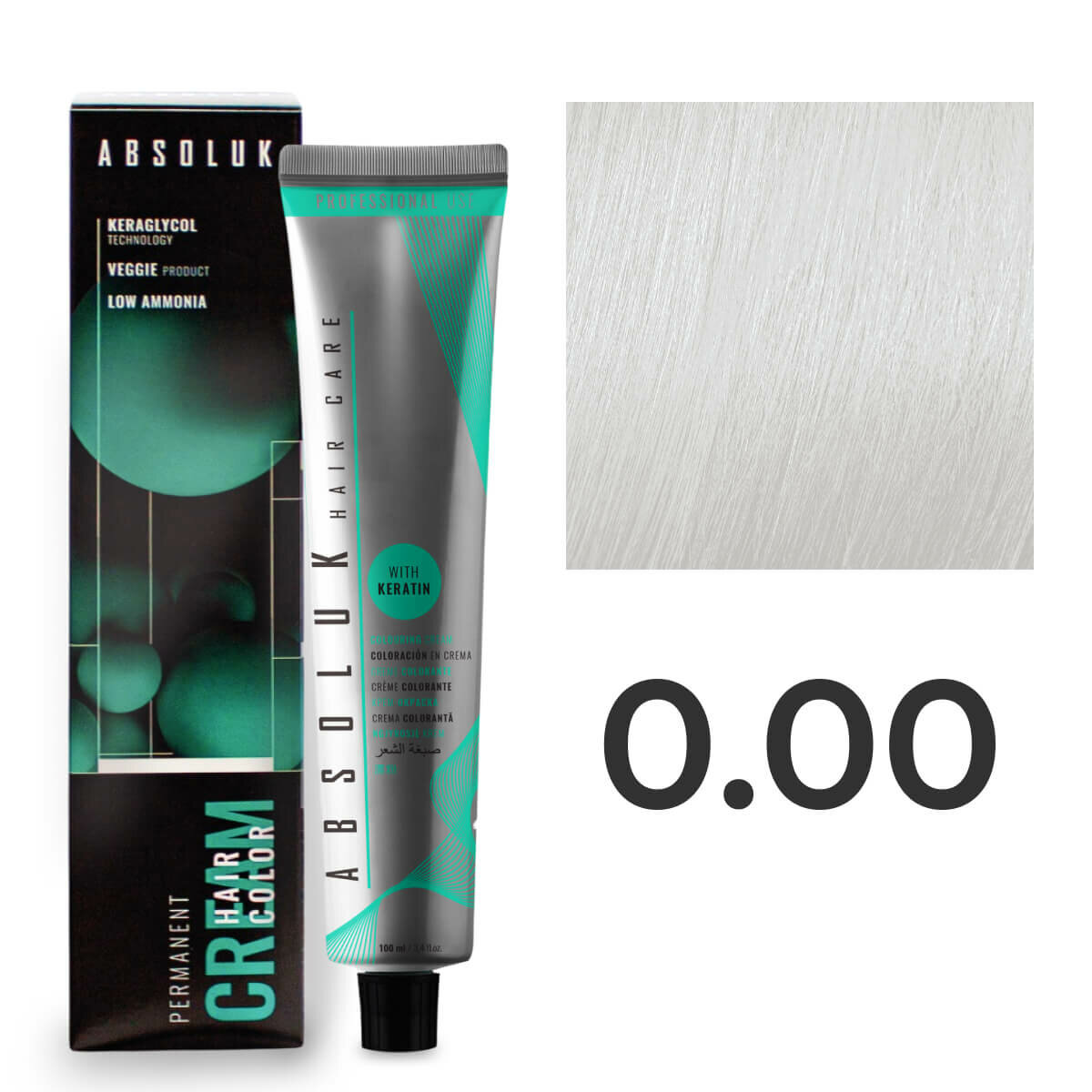 Перманентная крем-краска для волос Absoluk Hair Color Cream 0.00 Корректор Прозрачный, 100 мл