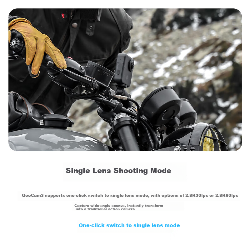 KanDao QooCam3 360° Action Camera 5.7K HD Anti-shake Waterproof Sports Cam Vlog Skiing Diving Outdoor Motorcycling Riding Kit