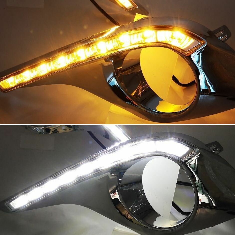 12 Модель Highlander с электропокрытием, светодиодные противотуманные дневные ходовые огни