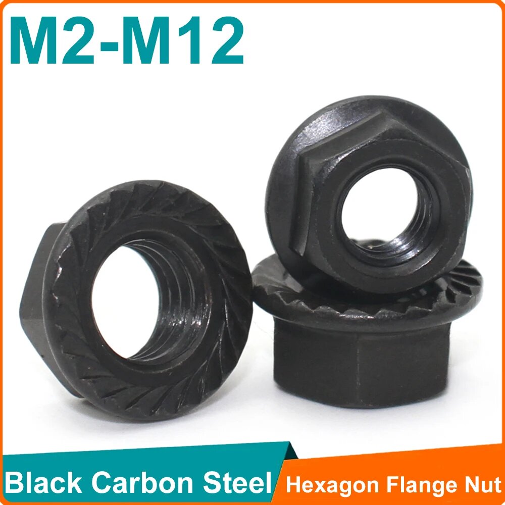 DUOJI черные стопорные гайки из углеродистой стали M3-M12 M8 (4pcs)