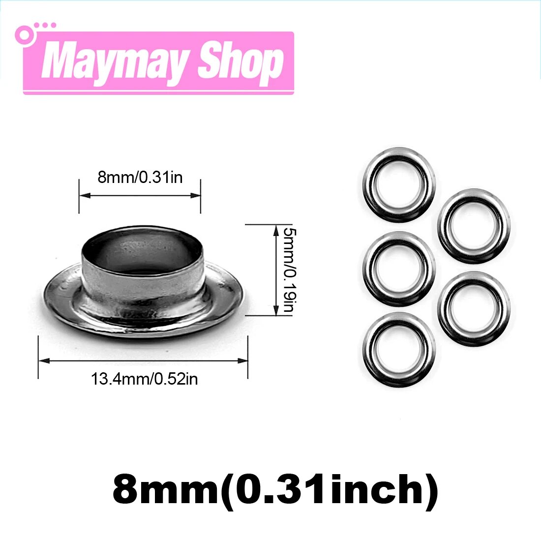 Металлические люверсы 8 мм золотые 50 шт Gunblack