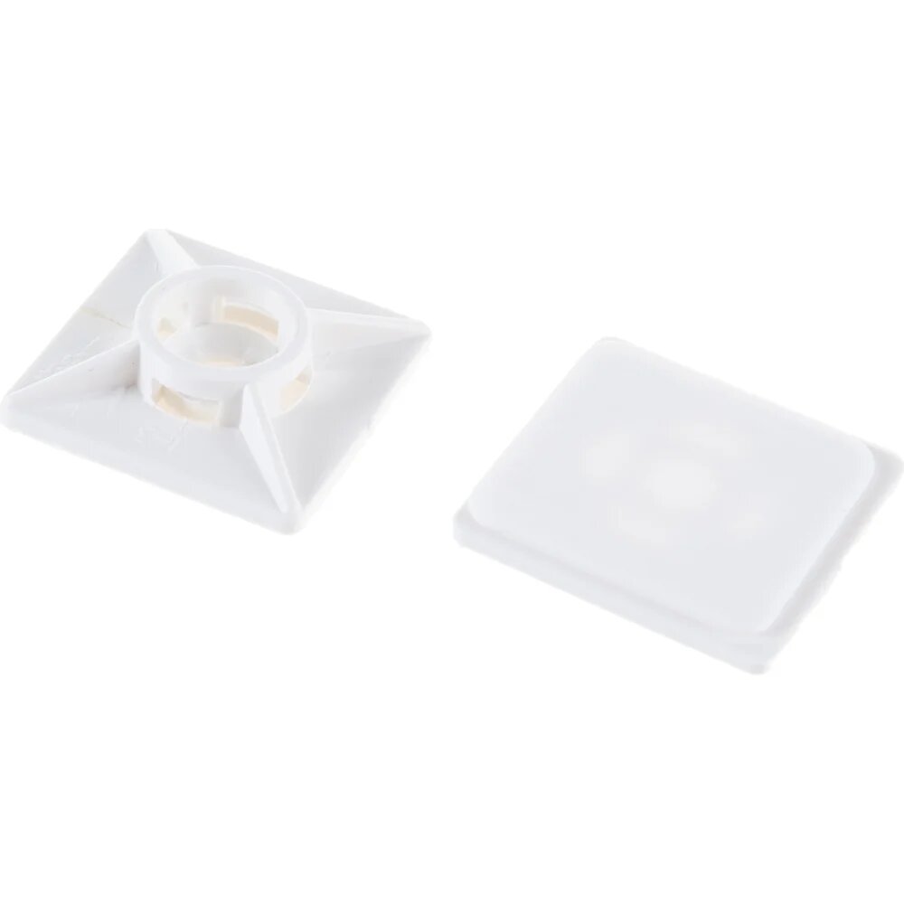 Площадка под хомут Tech-Krep/Zitar 27х27 полипропиленовая белая самоклеящаяся 20 шт - пакет 106195