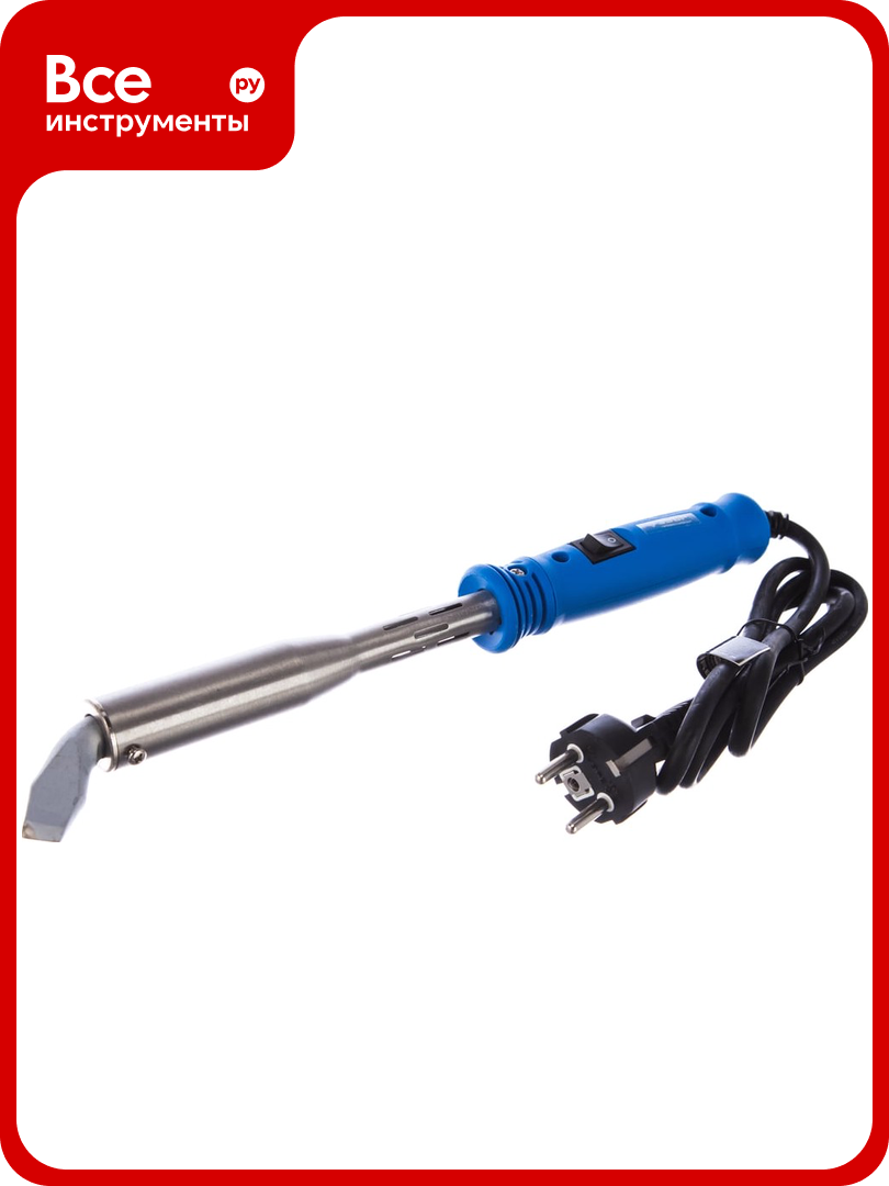 Паяльник с выключателем, пластмассовой рукояткой и долговечным жалом, 200Вт, клин Зубр профессионал 55301-200