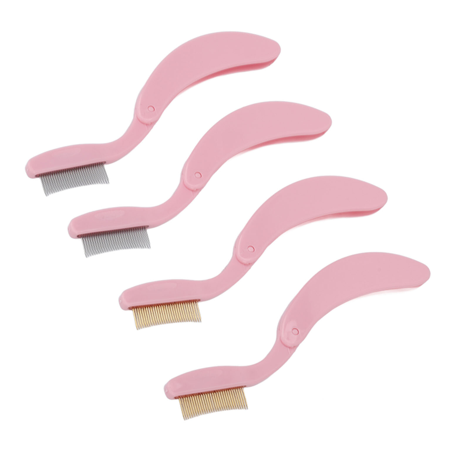 Расческа для ухода за бровями, складной переносной разделитель с зубцами из нержавеющей стали для макияжа, 4 шт.