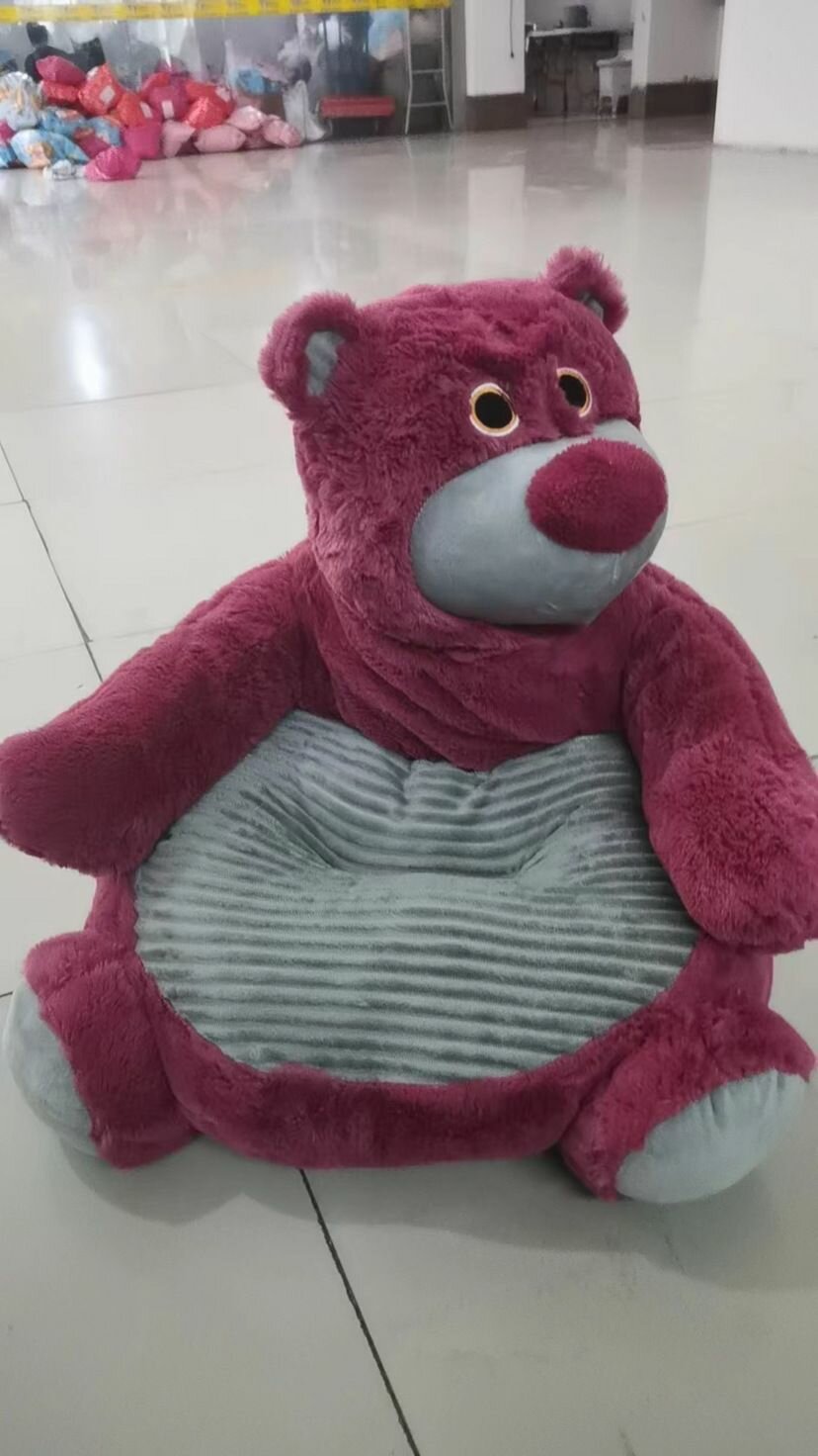 Детское кресло "Розовый медведь", розовое, мягкое сиденье, наполнитель комфорель