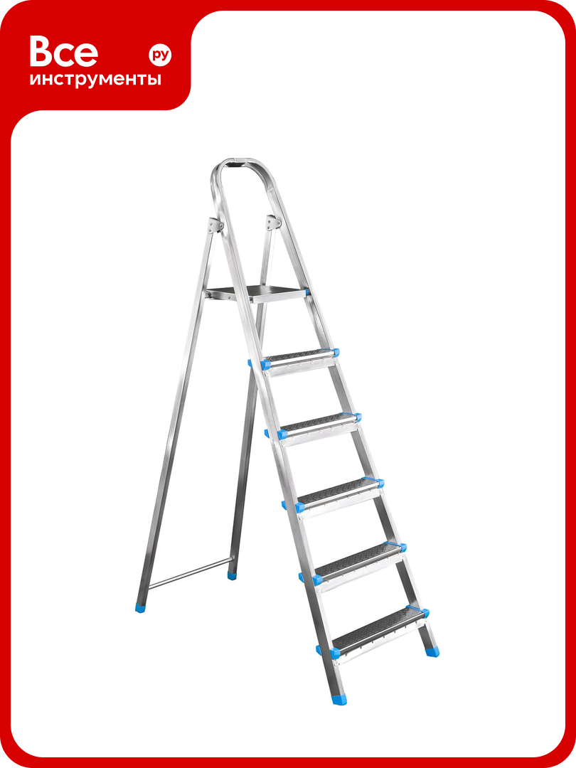 Односторонняя стальная стремянка полупрофессиональная, многоступенчатая, легкая и прочная для работы на высоте