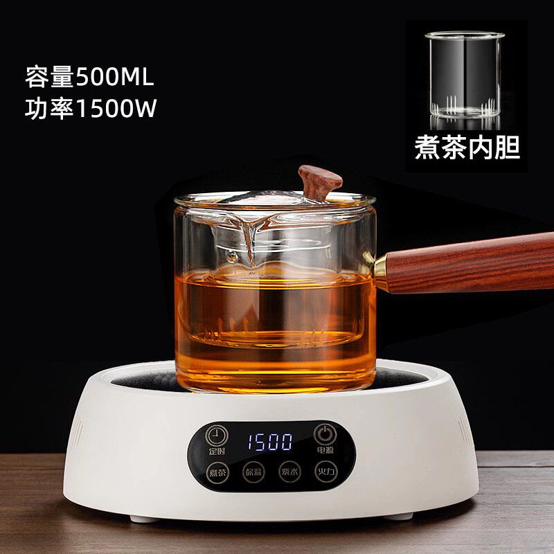 Электроплита Kangmi K6, керамическая, 1500Вт, с кастрюлей, белая