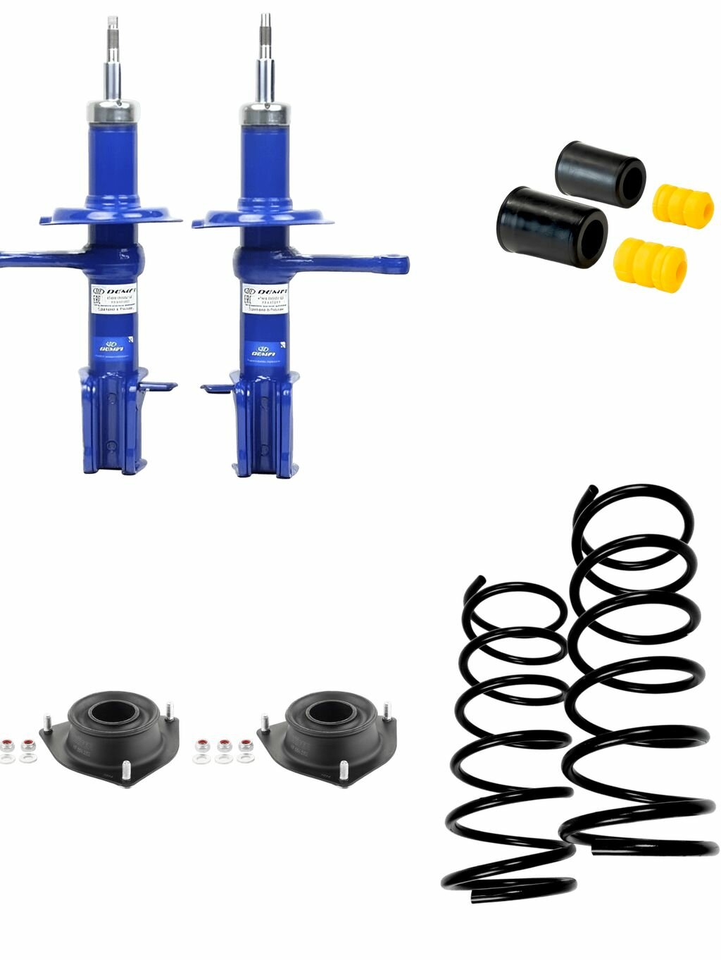 Передний комплект стоек DEMFI ваз 2114 "Комфорт"- Артикул: POL-4809-2114 - Производитель: Россия