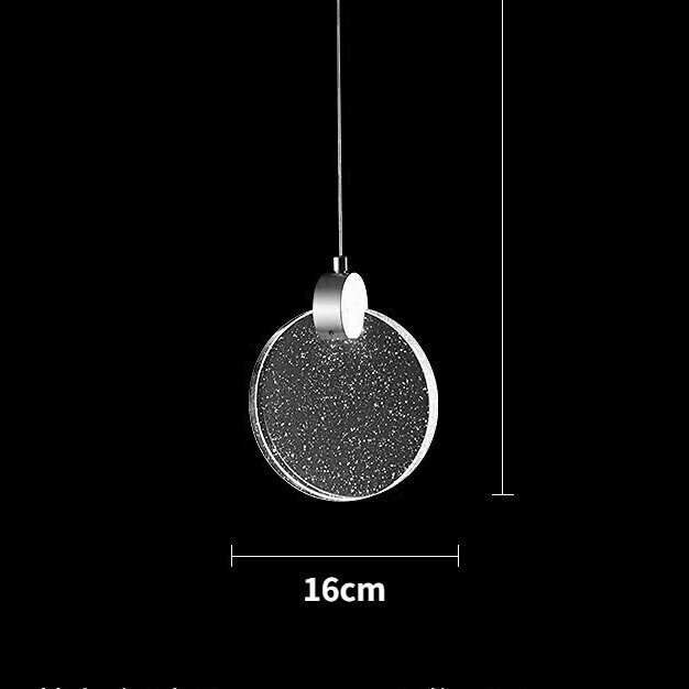 Подвесной светильник LED, алюминий+стекло, золото/хром, chrome round 16cm, Холодный белый