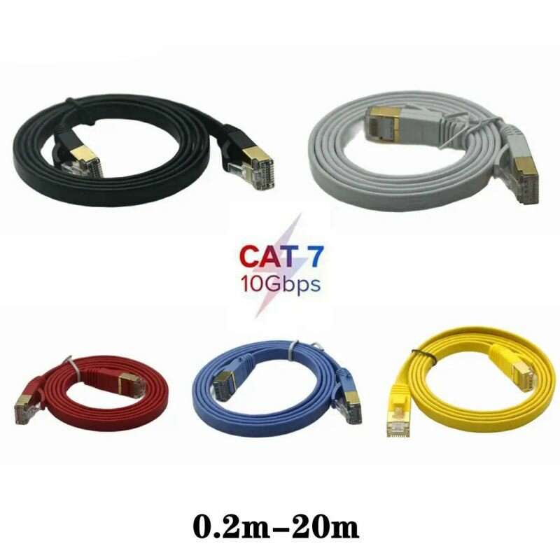 Плоский сетевой кабель CAT7 RJ45, сетевой кабель 10 Gigabit Ethernet, патч-корд для компьютера, маршрутизатора, ноутбука