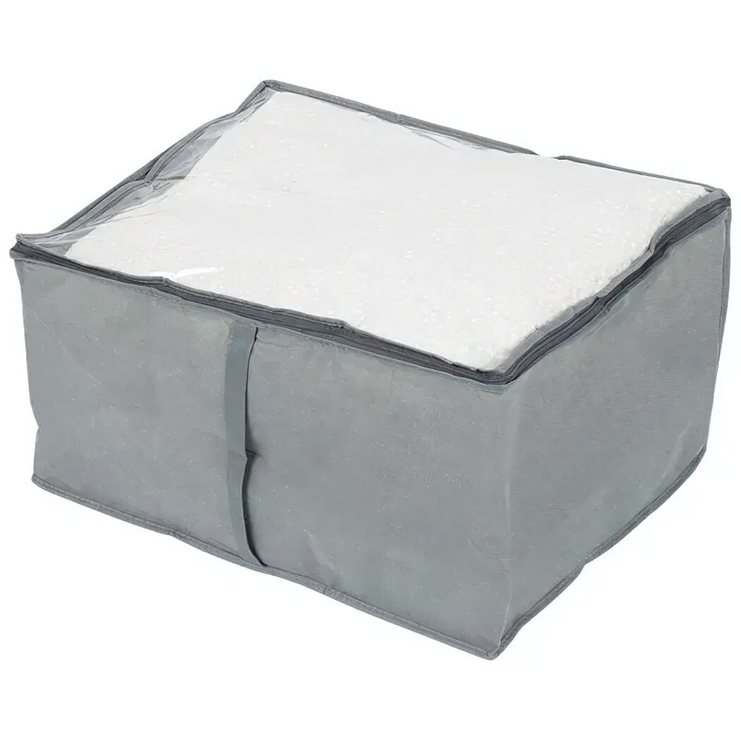 Мягкий чехол-органайзер для хранения 60х45х30см, серый, износостойкая ткань, плоское дно