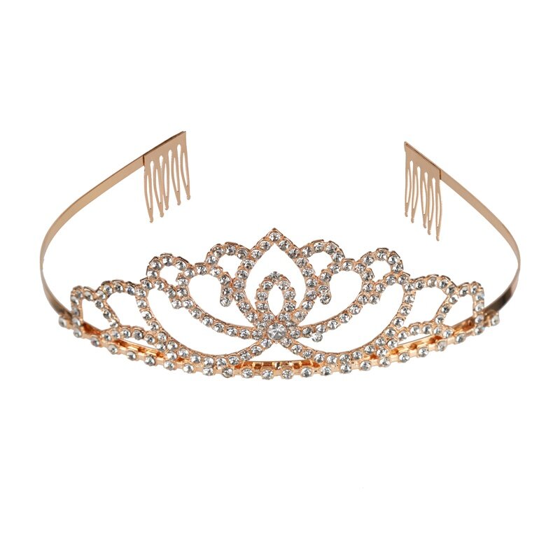 Корона карнавальная Веселый праздник металлическая Принцесса Роза Голд, 13х15 см