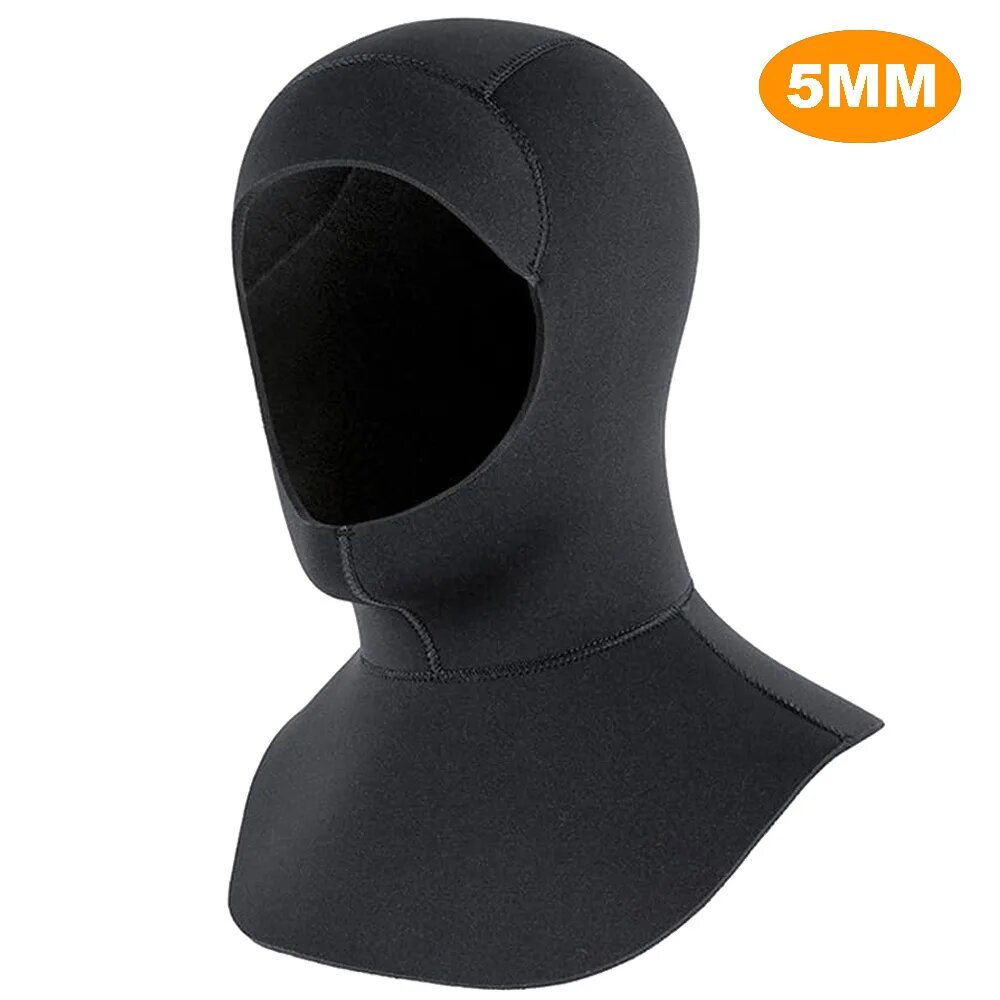 Неопреновая шапочка для дайвинга 5mm, черная, S M