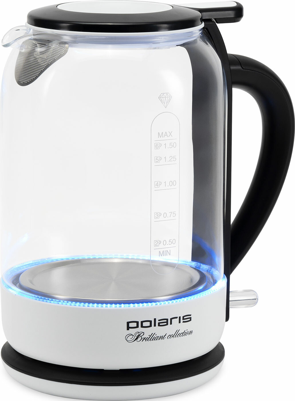 Чайник электрический Polaris PWK 1753CGL, белый/черный
