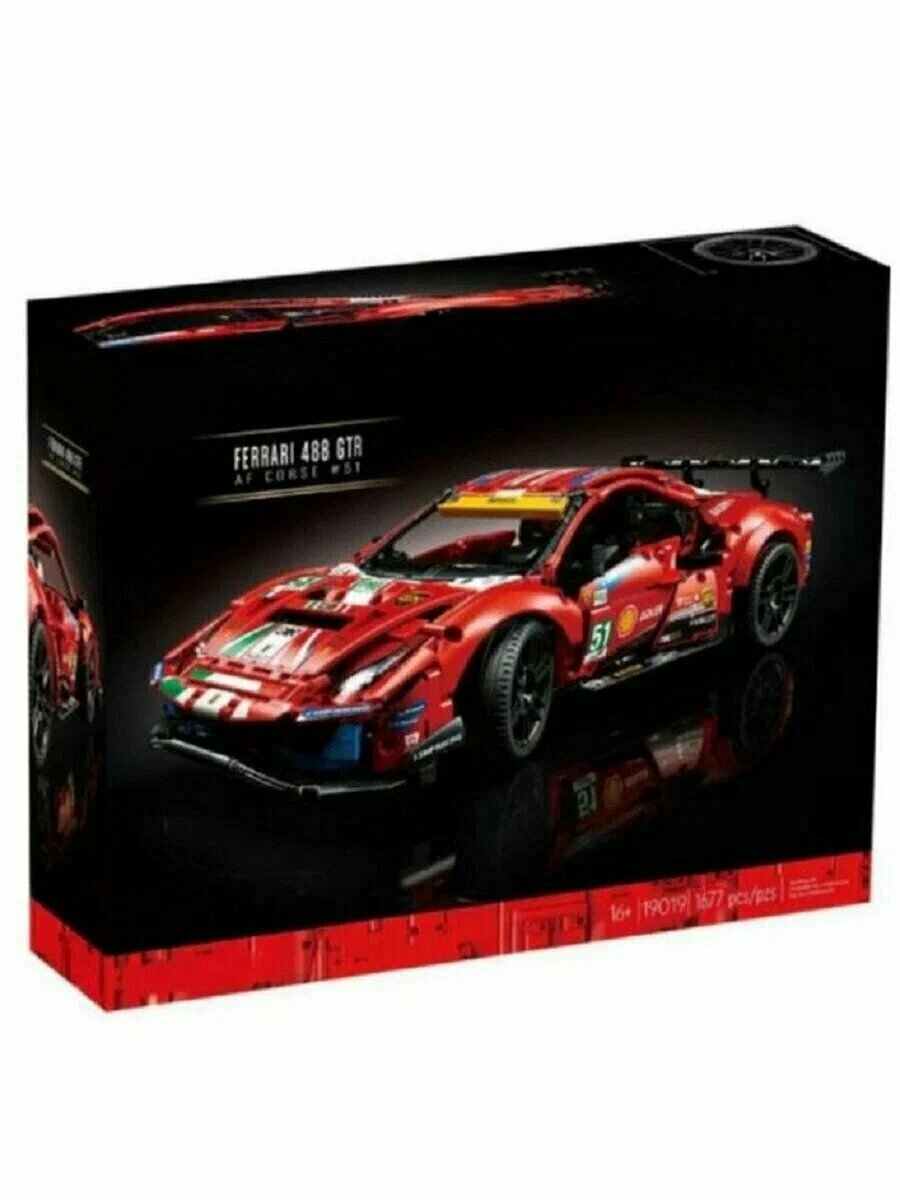 Конструктор Lion King Спорткар Ferrari 488 GTE AF Corse #51 1677 деталей 19019