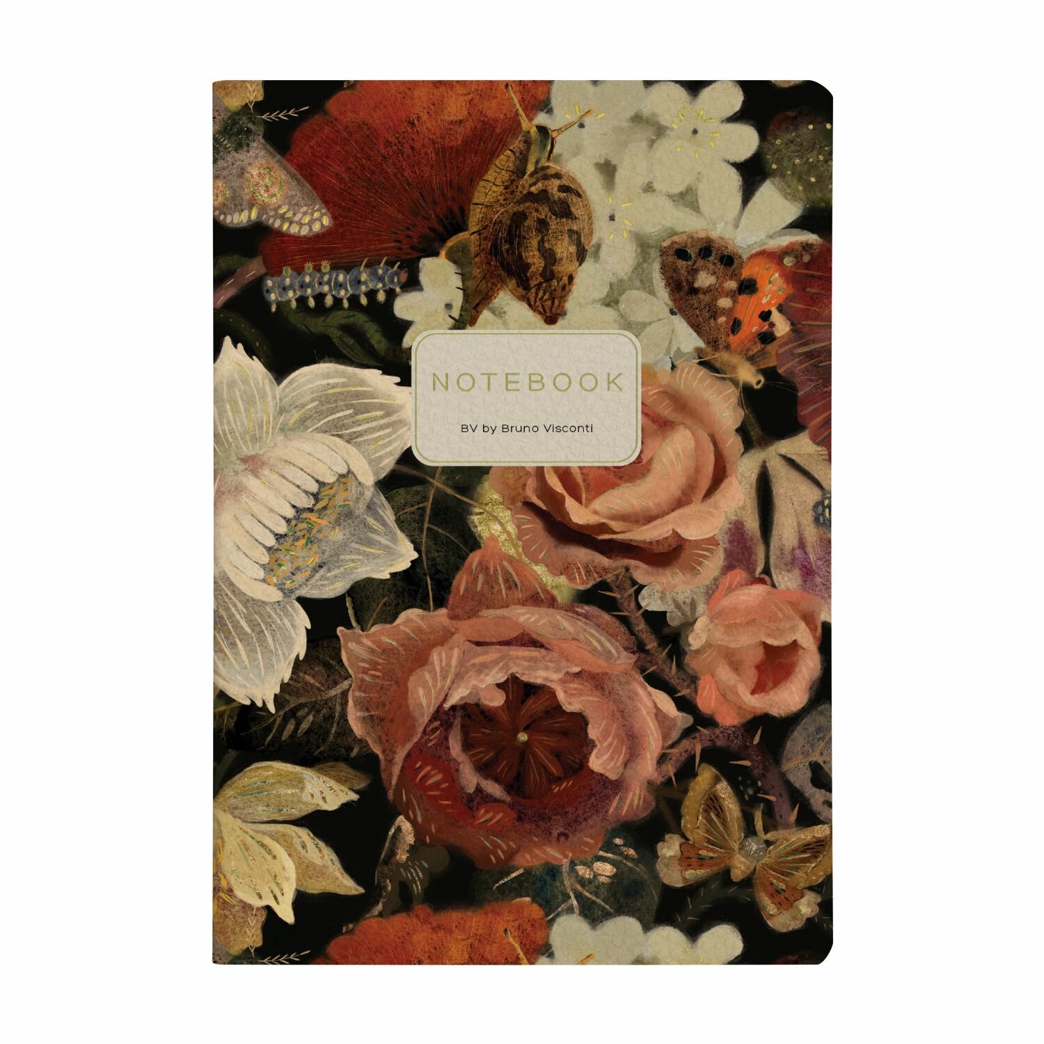 Тетрадь А5 BrunoVisconti "Lush Bouquet" 60 л, клетка, экокожа