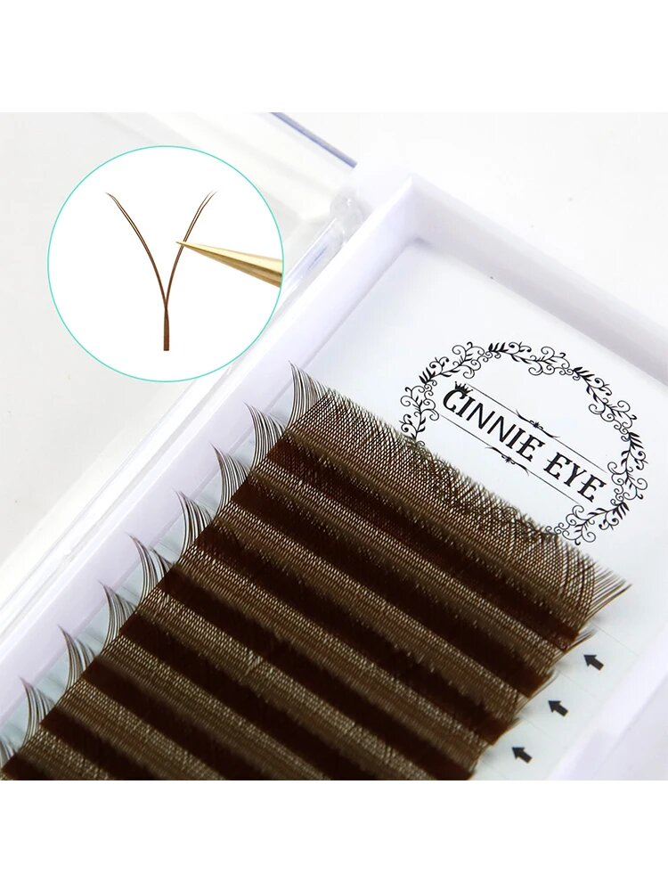 CINNIE EYE накладные ресницы 2D 3D черные/коричневые С, MIX8-15, Brown