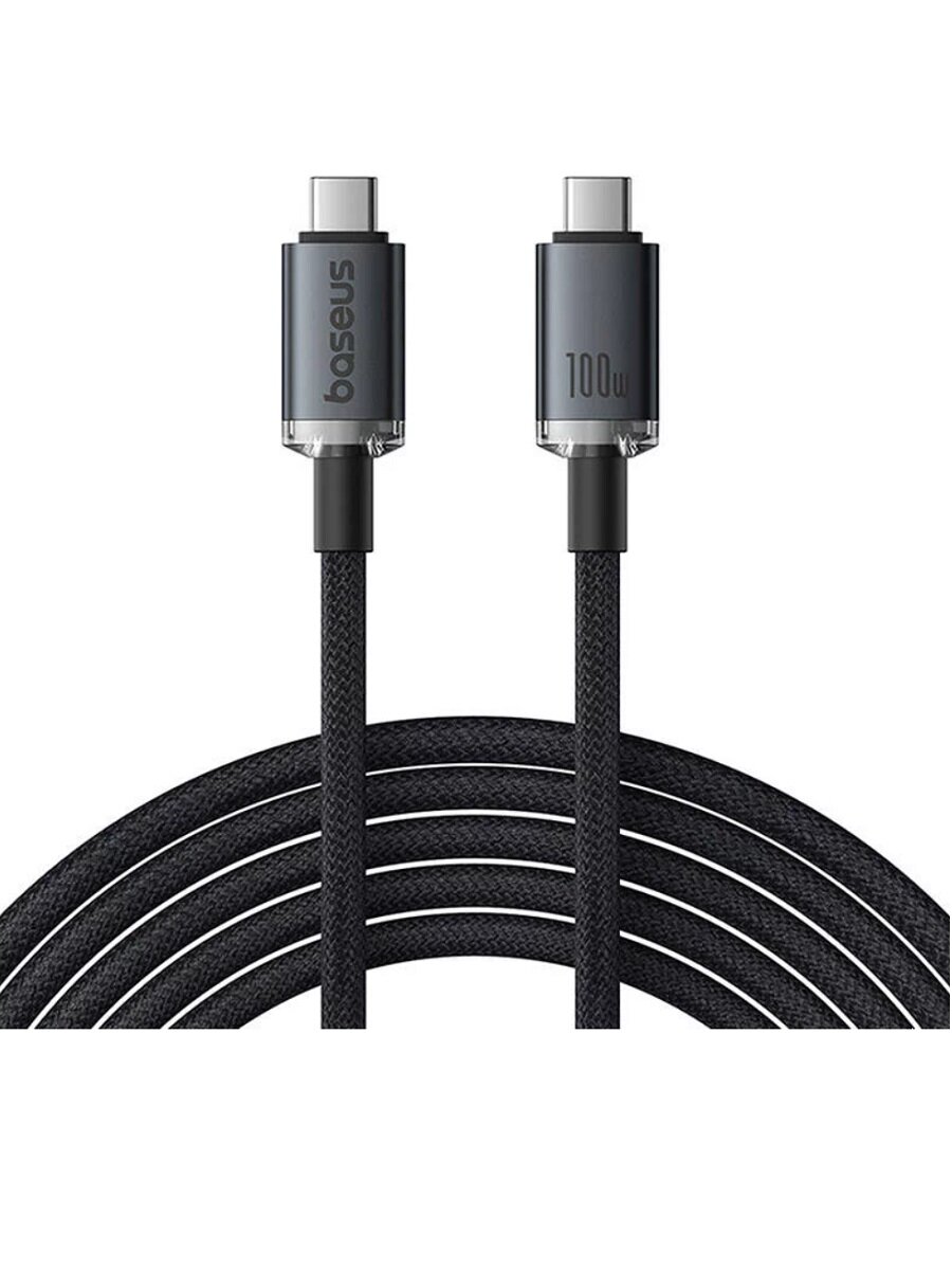 Кабель Baseus Crystal Shine CB000089 Type-C-Type-C, 100W, 1,5м Cluster Black (P10318204111-00)
