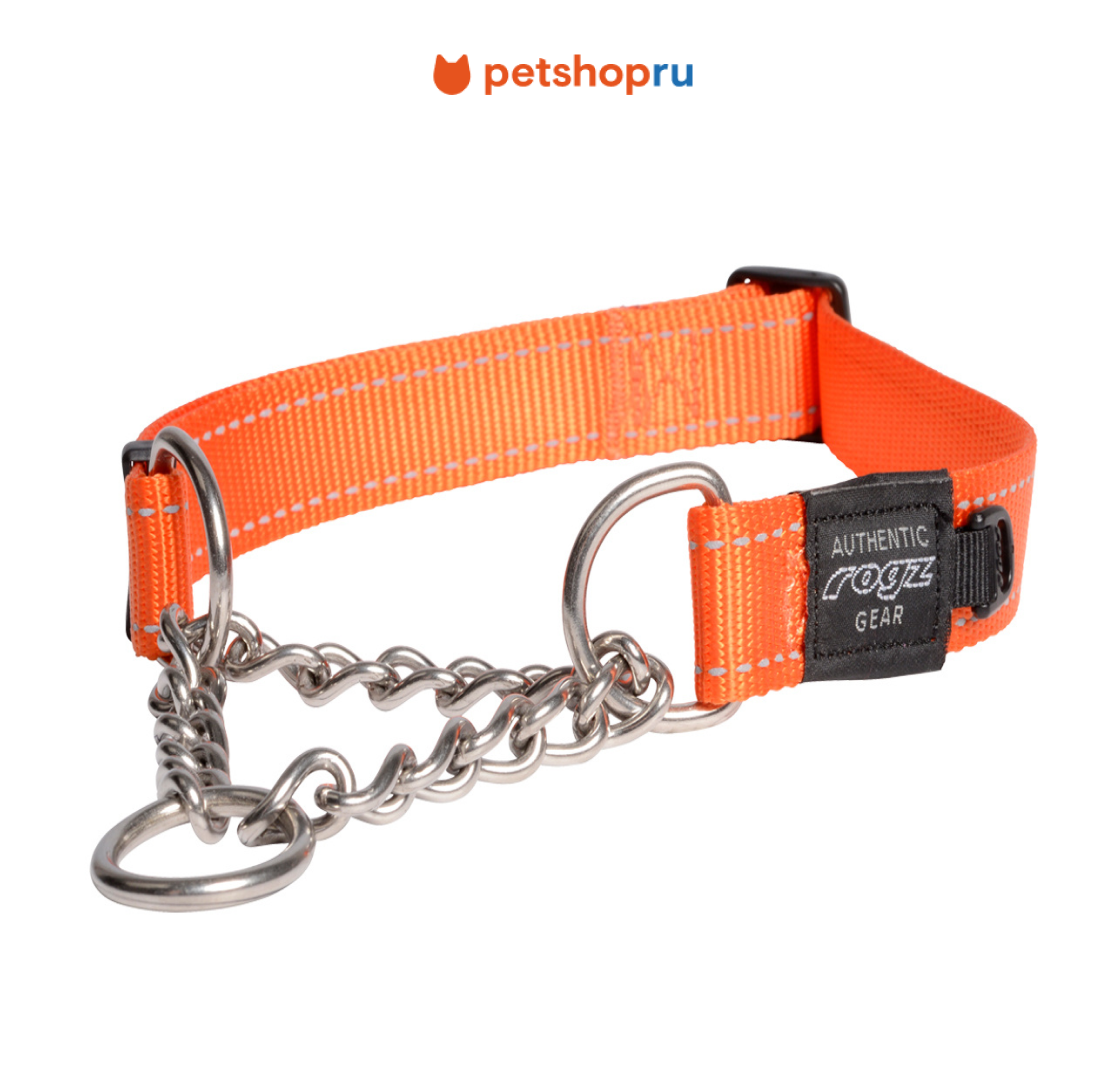 Rogz полуудавка строгая "Utility", р-р XL (43-73 см), ш: 2,5 см, оранжевый