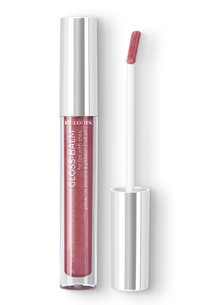 Relouis Gloss-balm Блеск-бальзам для губ c маслами ши, фисташки и маракуйи 3 г. №12 shiny cherry (полупрозрачный вишневый оттенок с шиммером)