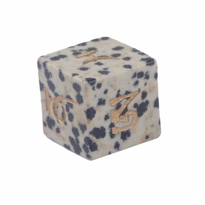 6-гранные кубики из натурального хрусталя с закругленными углами для настольных игр, - Пятнистый камень