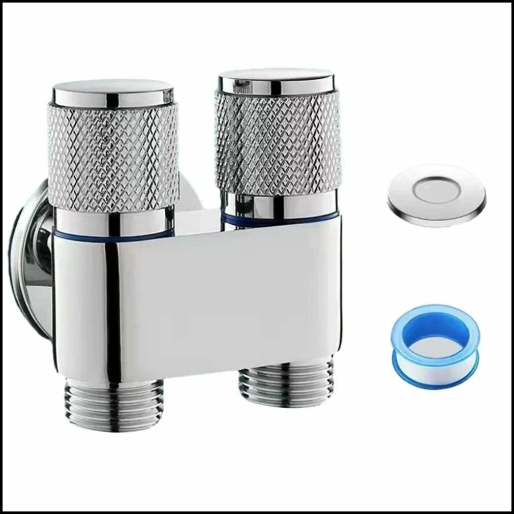 Серебристый трехходовой клапан 1/2 дюйма, смеситель для унитаза, аксессуары для ванной комнаты.