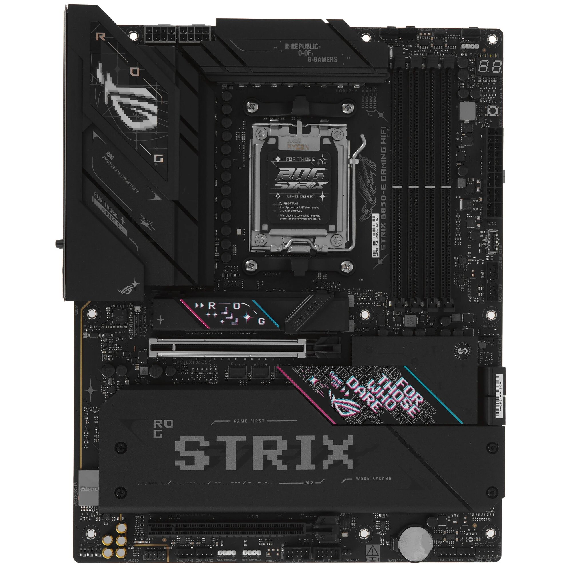 Материнская плата Asus ROG STRIX B850-E GAMING WIFI, AM5, AMD B850, 4xDDR5-5600 МГц, черный
