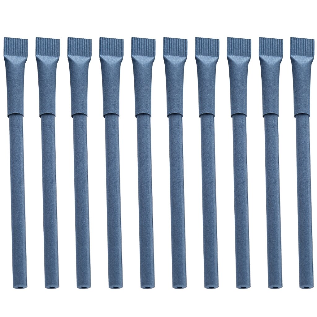 1 упаковка из 10 шариковых ручек в бумажных трубочках-темно-синий