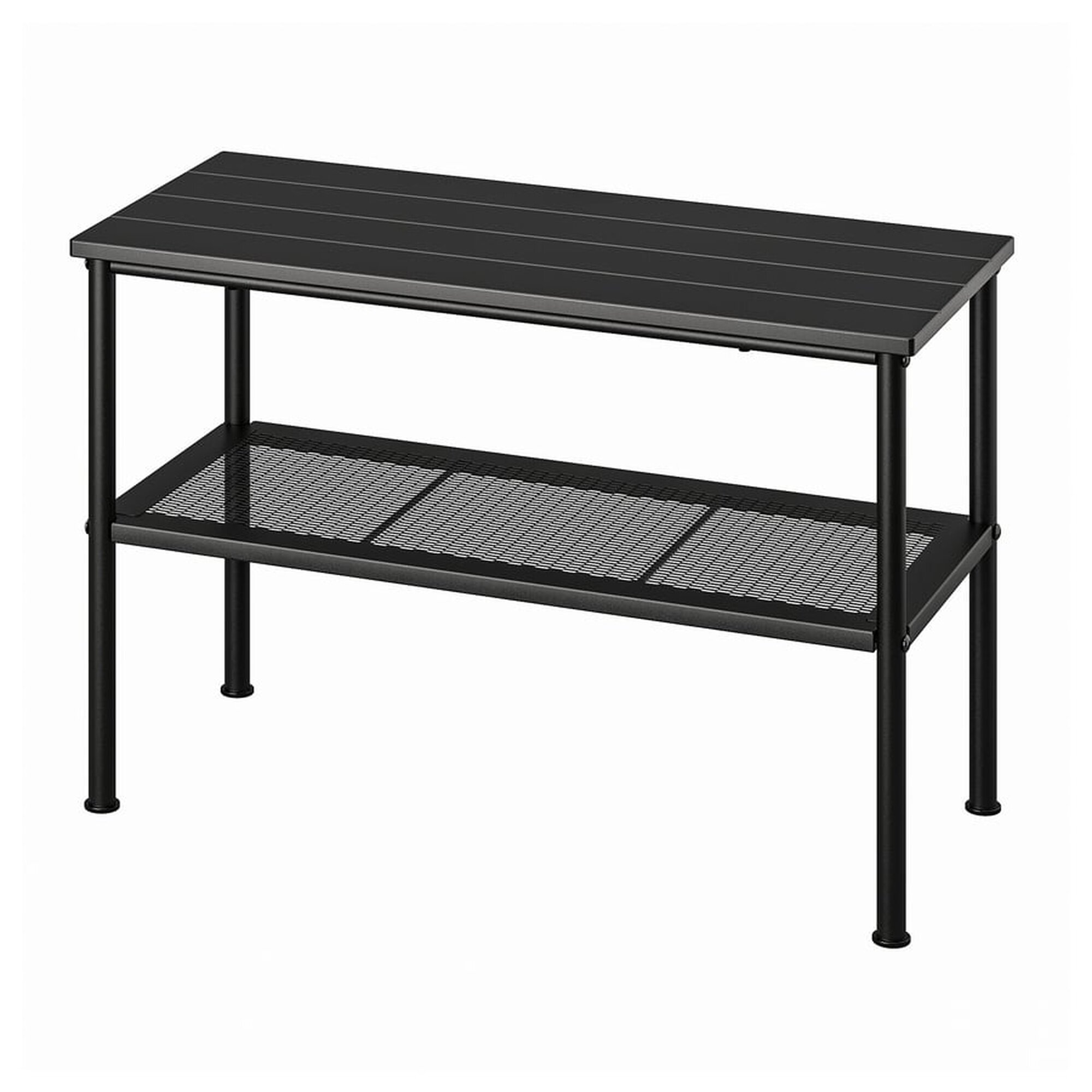 Скамейка с полками для обуви IKEA NIPASEN черная, 79x35x52 см 205.861.42