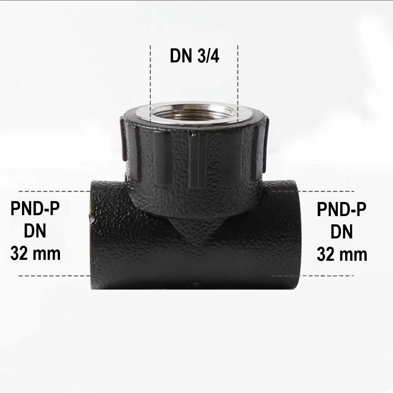 Тройник ПНД комбинированный DN 32-3/4ВР. (под пайку) 1 шт
