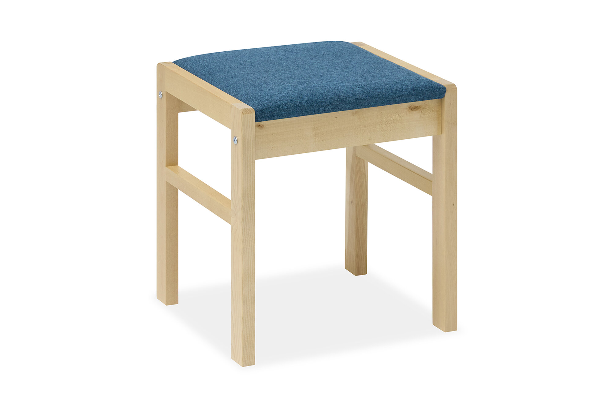 Табурет для кухни деревянный Нонтон Модерн, дуб натуральный / синий, 37x37x43 см