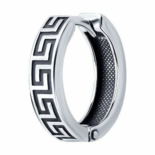 Серьги, серебро, 925 проба, оксидирование