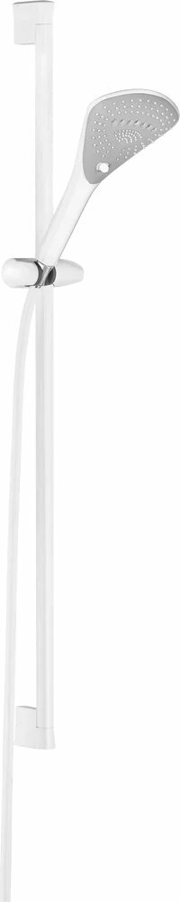 Душевой гарнитур Kludi Fizz 3S 6774091-00 белый, глянцевый, латунный, 3 режима струи, лейка для душа со шлангом и штангой
