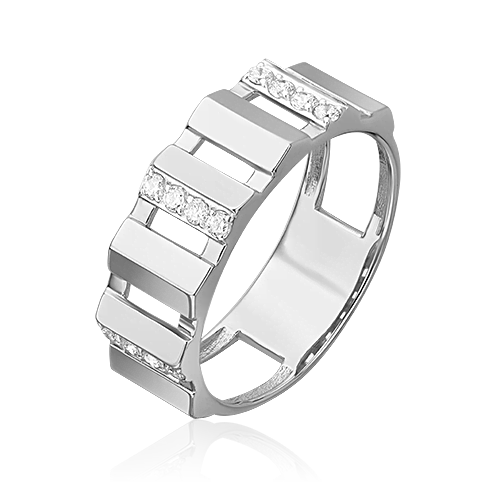 Кольцо, белое золото, 585 проба, фианит