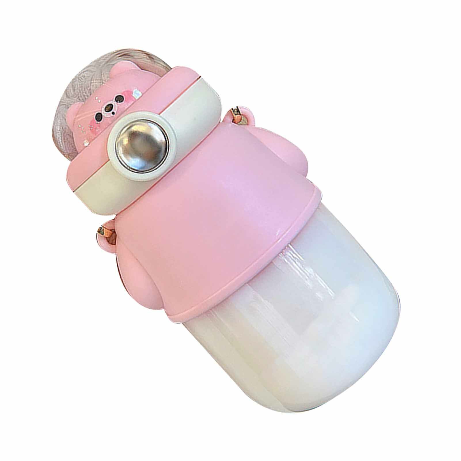 Бутылка для воды 620 мл большой емкости в форме милого медведя портативная пластиковая чашка для воды с соломинкой