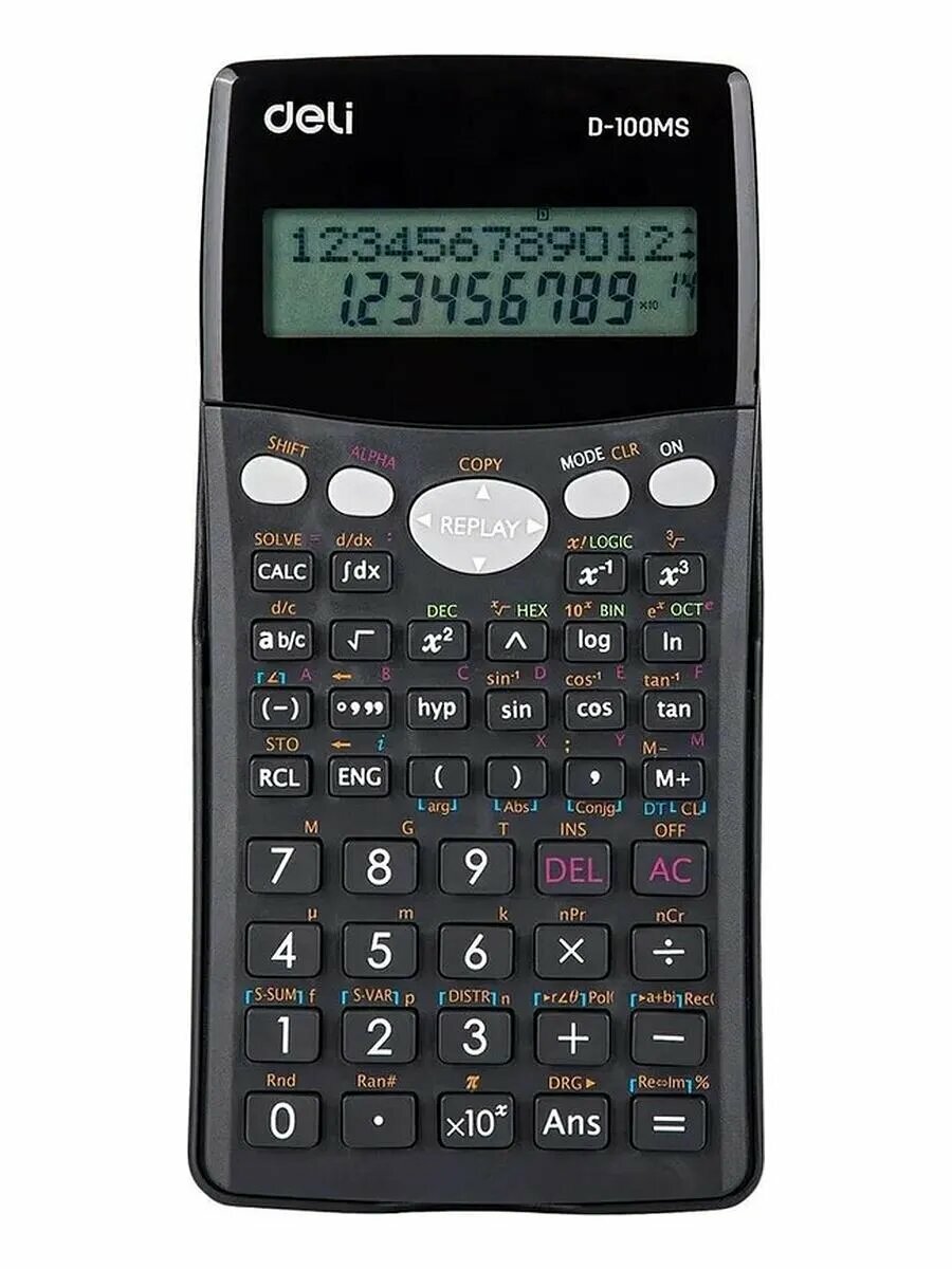 Калькулятор научный Deli ED-100MS черный 12-разр
