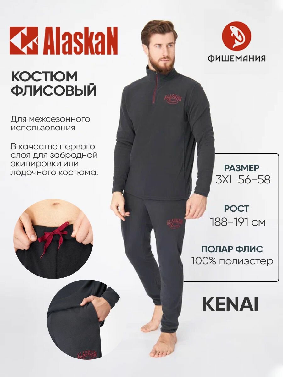 Микрофлисовый комплект Alaskan Kenai серый р. XXXL (58-60)